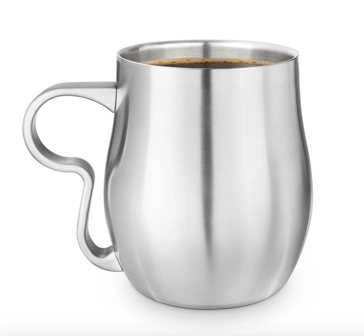 FINAL TOUCH Double-Wall Brushed Stainless Steel Curvy Cup | Lifetime ...