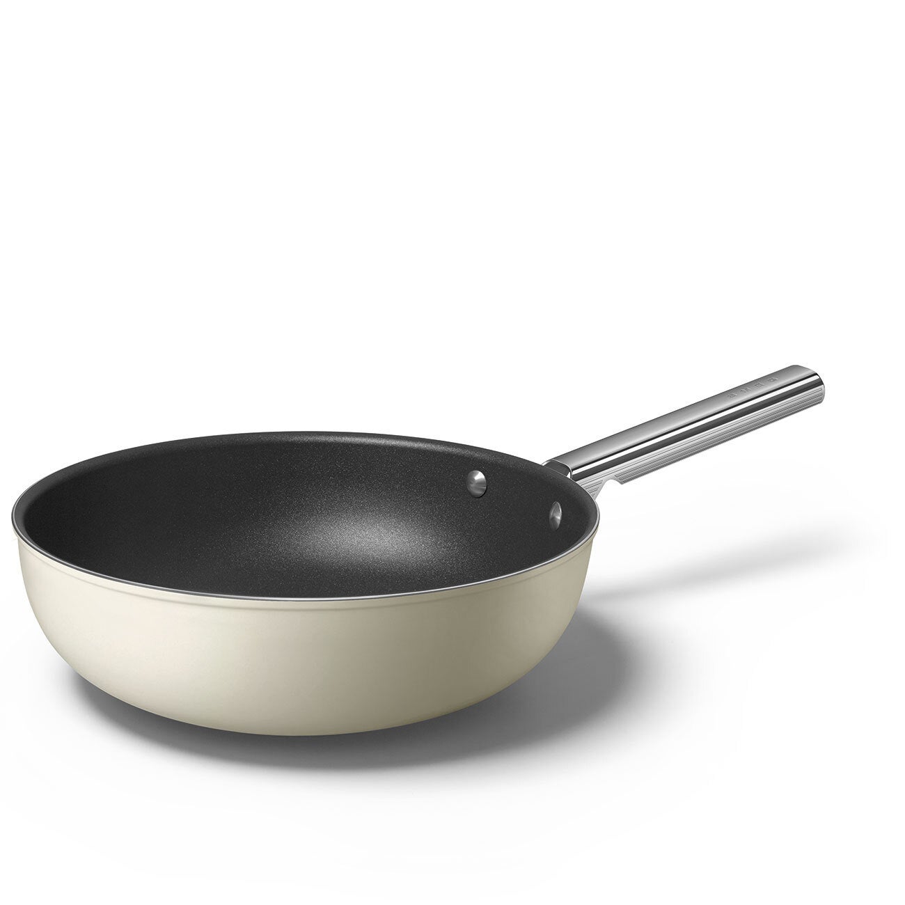 SMEG Cookware, Retro style 12" wok Cream | Lifetime Kitchen