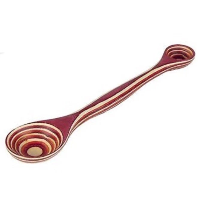 ISLAND BAMBOO Pakka Wood - Teaspoon & Tablespoon - Red | Lifetime Kitchen